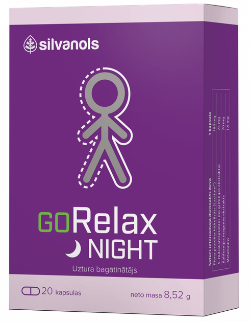 GORELAX Night kapsulas, 20 gab. - Piegāde visā Latvijā | Mēness aptieka