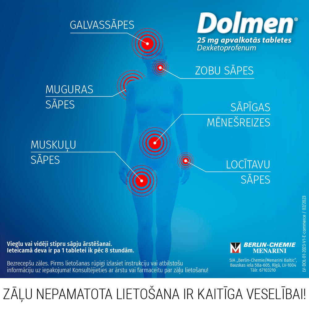 DOLMEN 25 mg coated tablets, 10 pcs. | Mēness aptieka