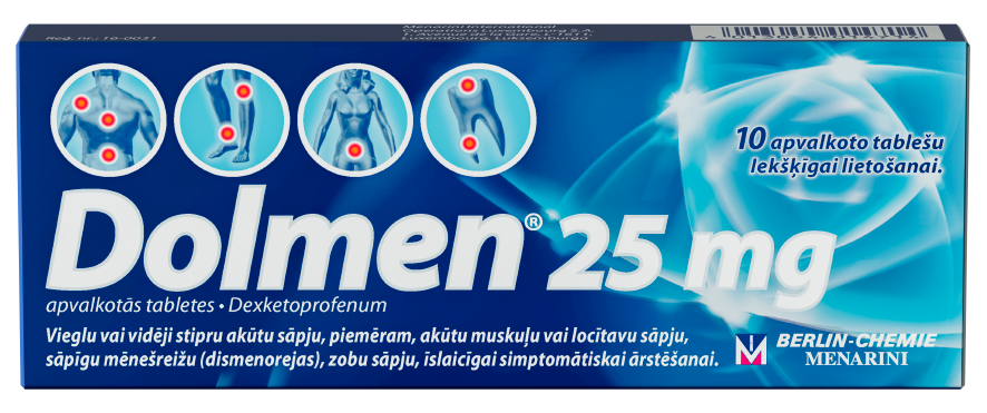 DOLMEN 25 mg coated tablets, 10 pcs. | Mēness aptieka