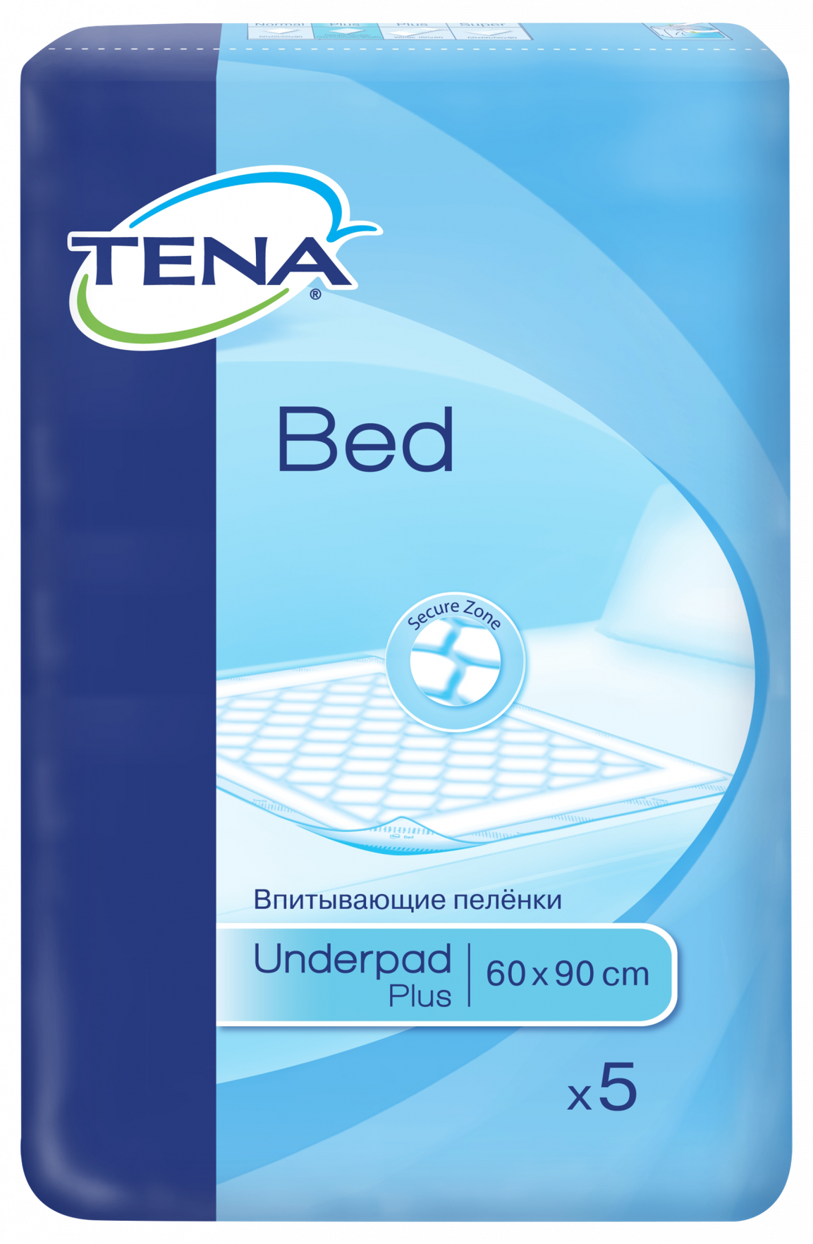 TENA Bed Secure Zone Plus 60 x 90 cm absorbējošie palagi, 5 gab ...