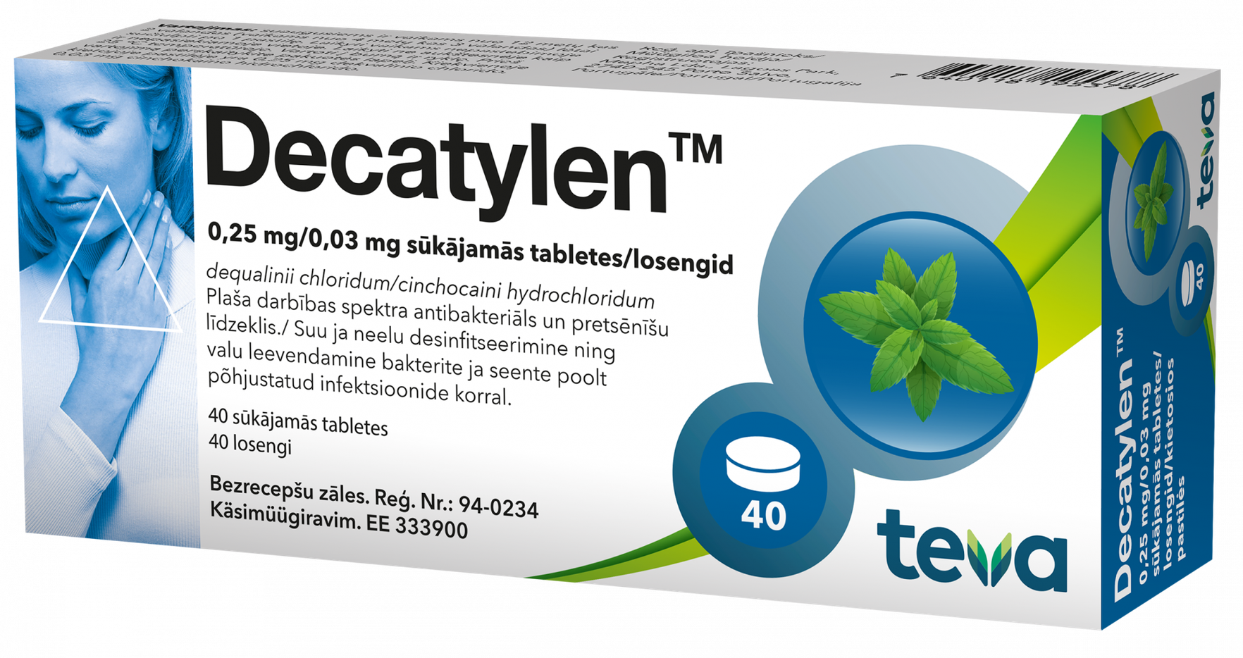 DECATYLEN 0.25mg/0.03mg lozenges, 40 pcs. | Mēness aptieka