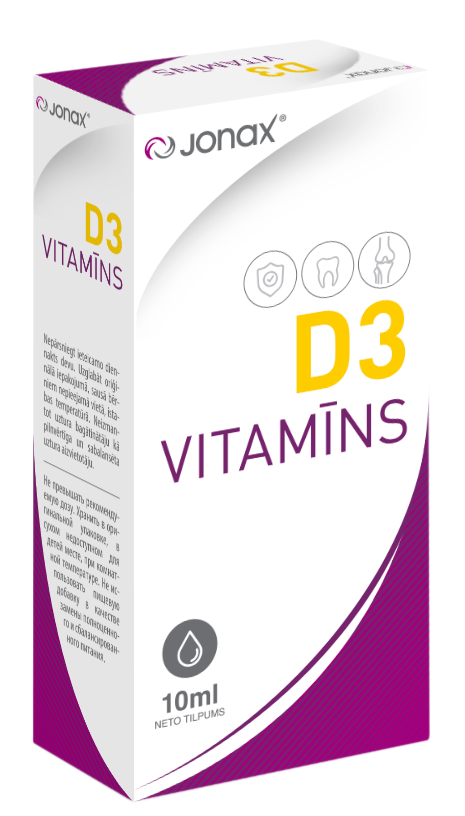 JONAX D3 VITAMĪNS drops, 10 ml | Mēness aptieka