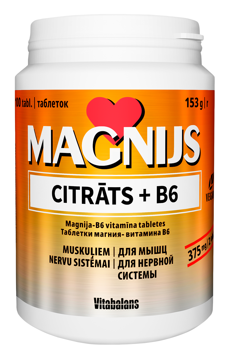 VITABALANS Magnijs Citrāts + B6 pills, 100 pcs. | Mēness aptieka