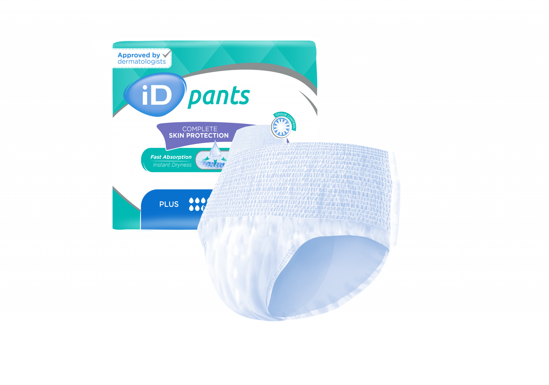 ID Pants Plus S (60-90 cm) nappy pants, 14 pcs. | Mēness aptieka