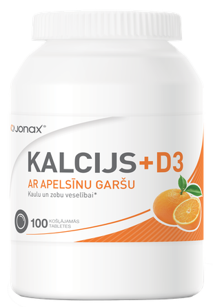 JONAX Kalcijs 500mg + D3 chewable tablets, 100 pcs. | Mēness aptieka