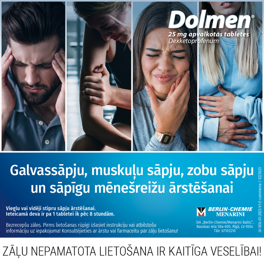 DOLMEN 25 mg apvalkotās tabletes, 10 gab. - Piegāde visā Latvijā ...