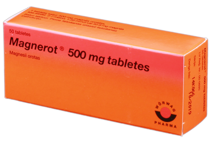 MAGNEROT 500 mg pills, 50 pcs. | Mēness aptieka