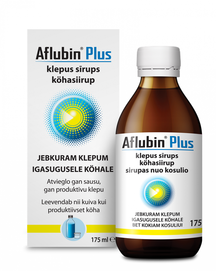 AFLUBIN Plus sīrups, 175 ml - Piegāde visā Latvijā | Mēness aptieka