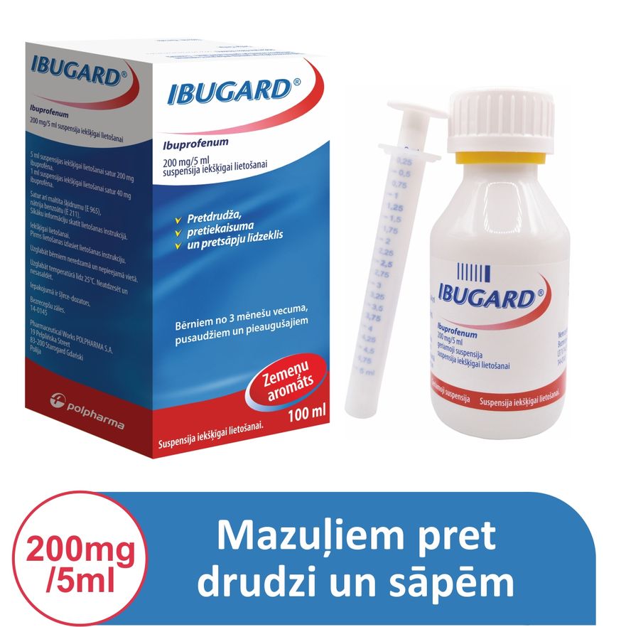 IBUGARD 200 mg/5 ml suspension, 100 ml | Mēness aptieka