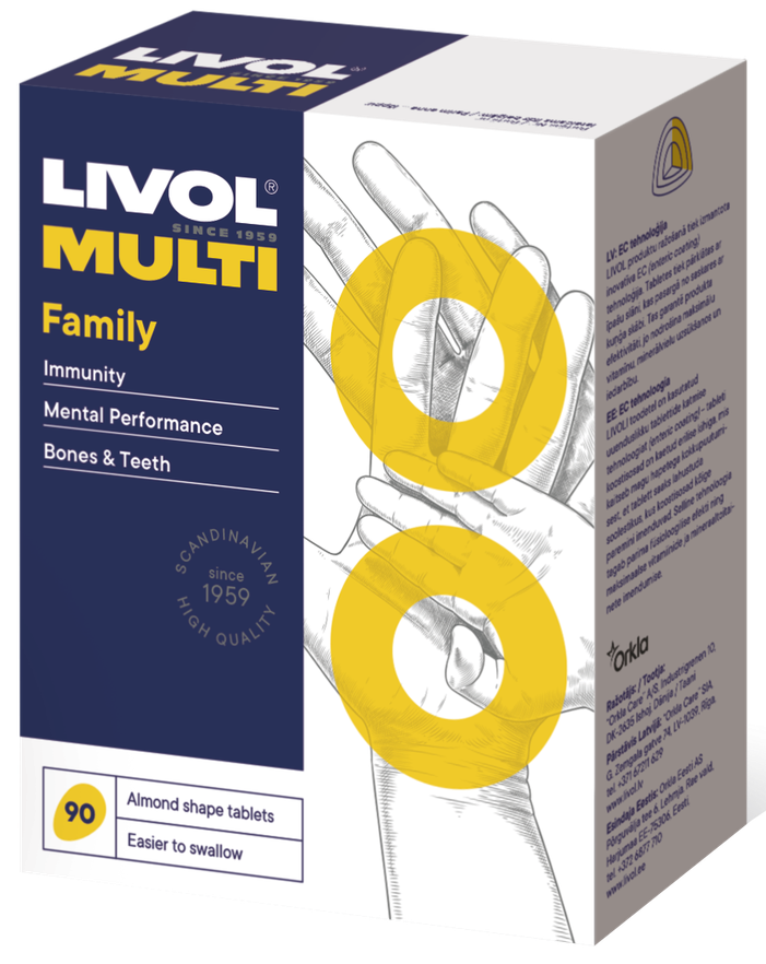 LIVOL Multi Family (Visai ģimenei) tabletes, 90 gab. - Piegāde visā ...