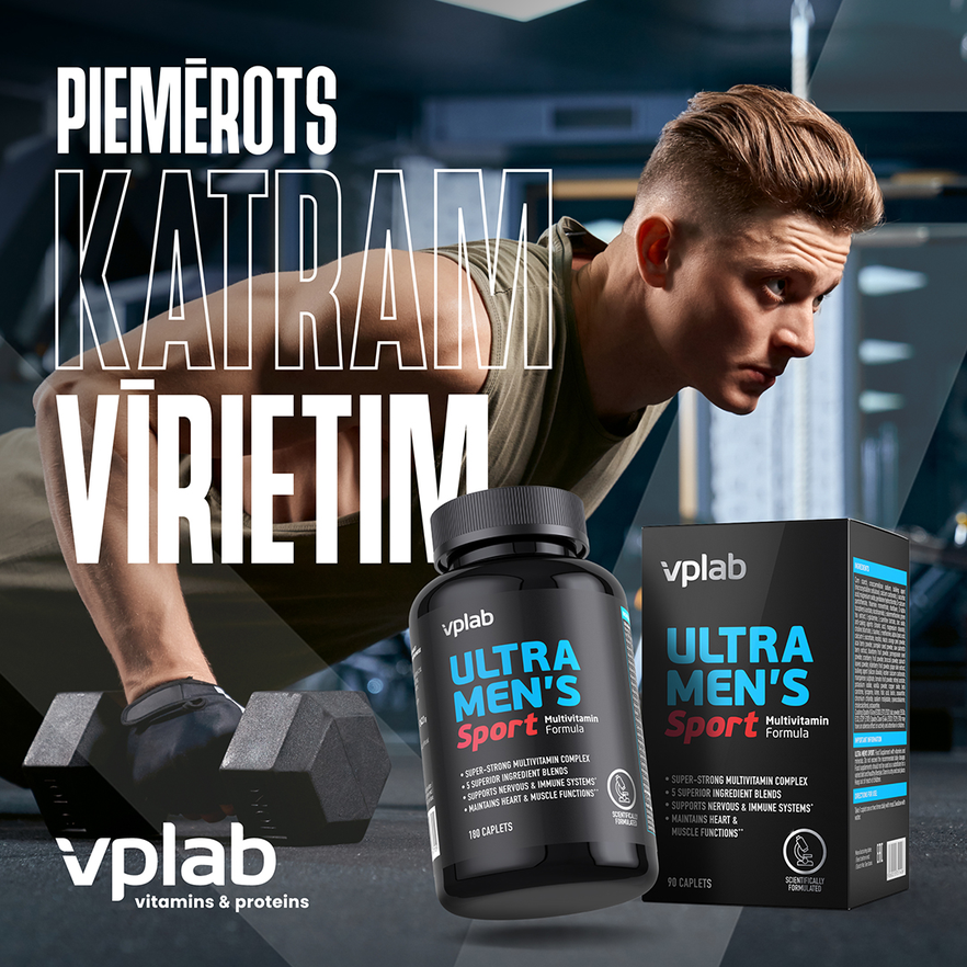 VPLAB Ultra Men's Sport caplets, 90 pcs. | Mēness aptieka